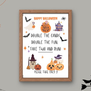 Halloween Candy Sign Trick or Treat Sign Halloween Porch Sign Please ...