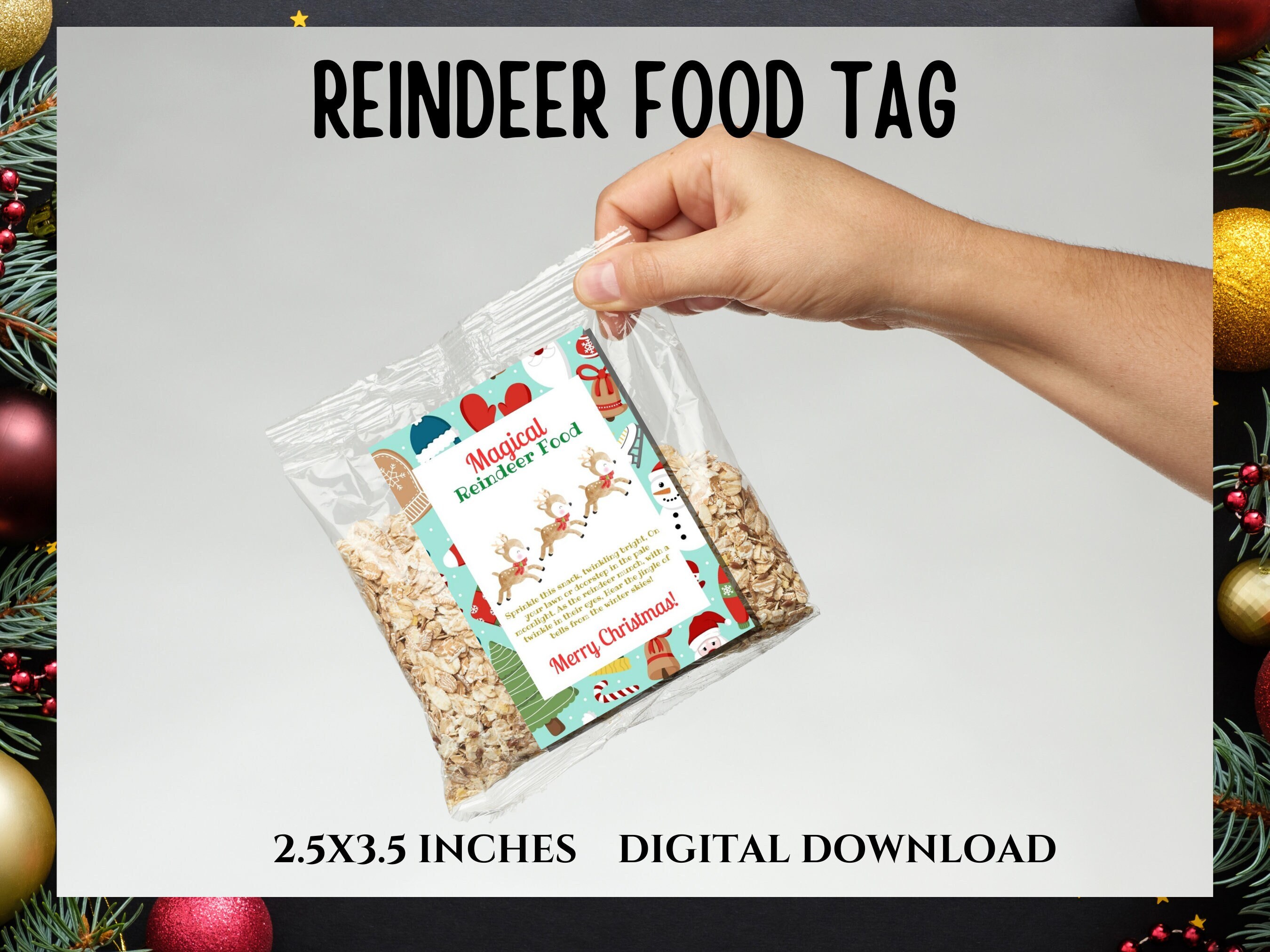Magic Reindeer Food Tag Reindeer Food Labels Christmas Eve Tradition ...