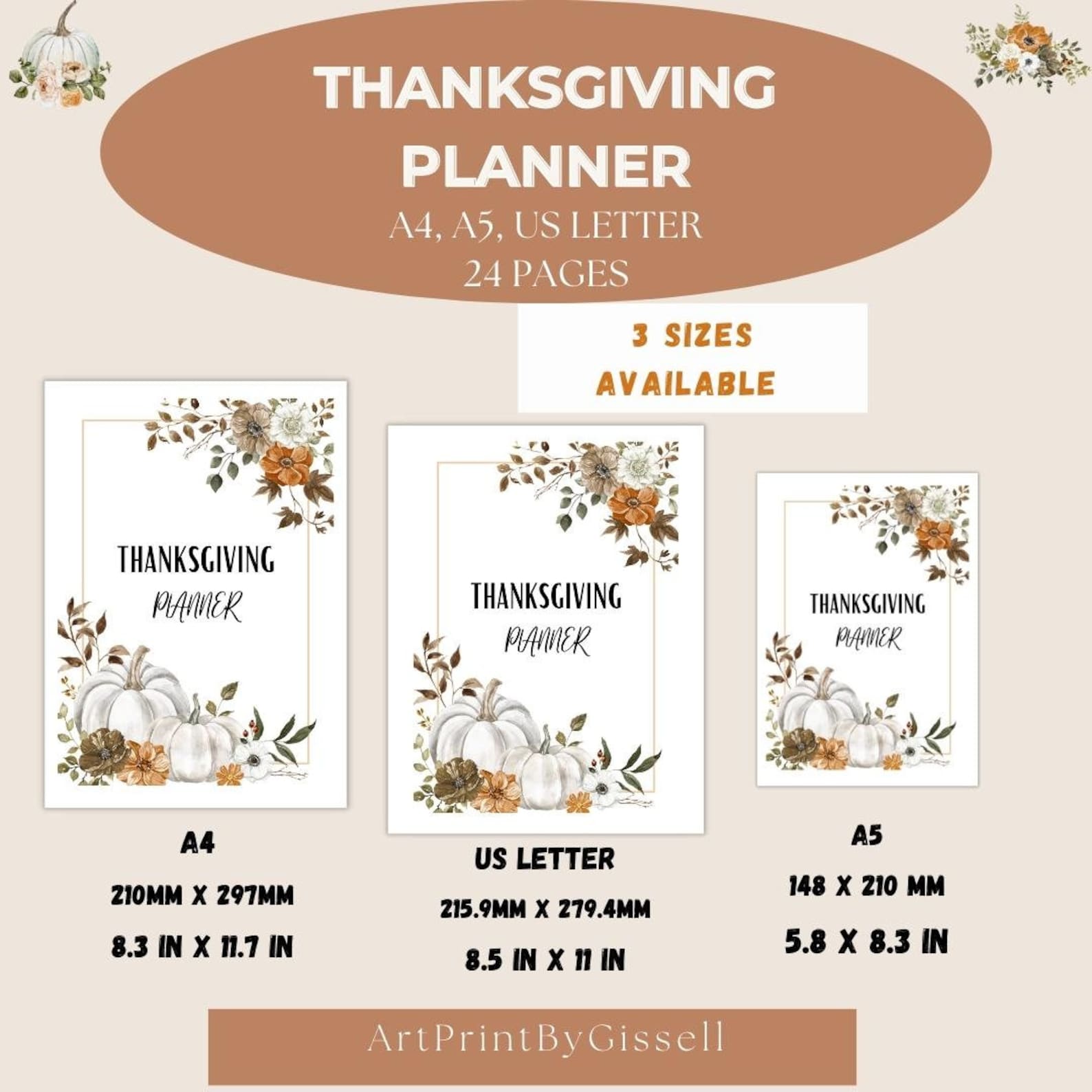 Thanksgiving Planner Turkey Day Thanksgiving Bundle Holiday Menu ...