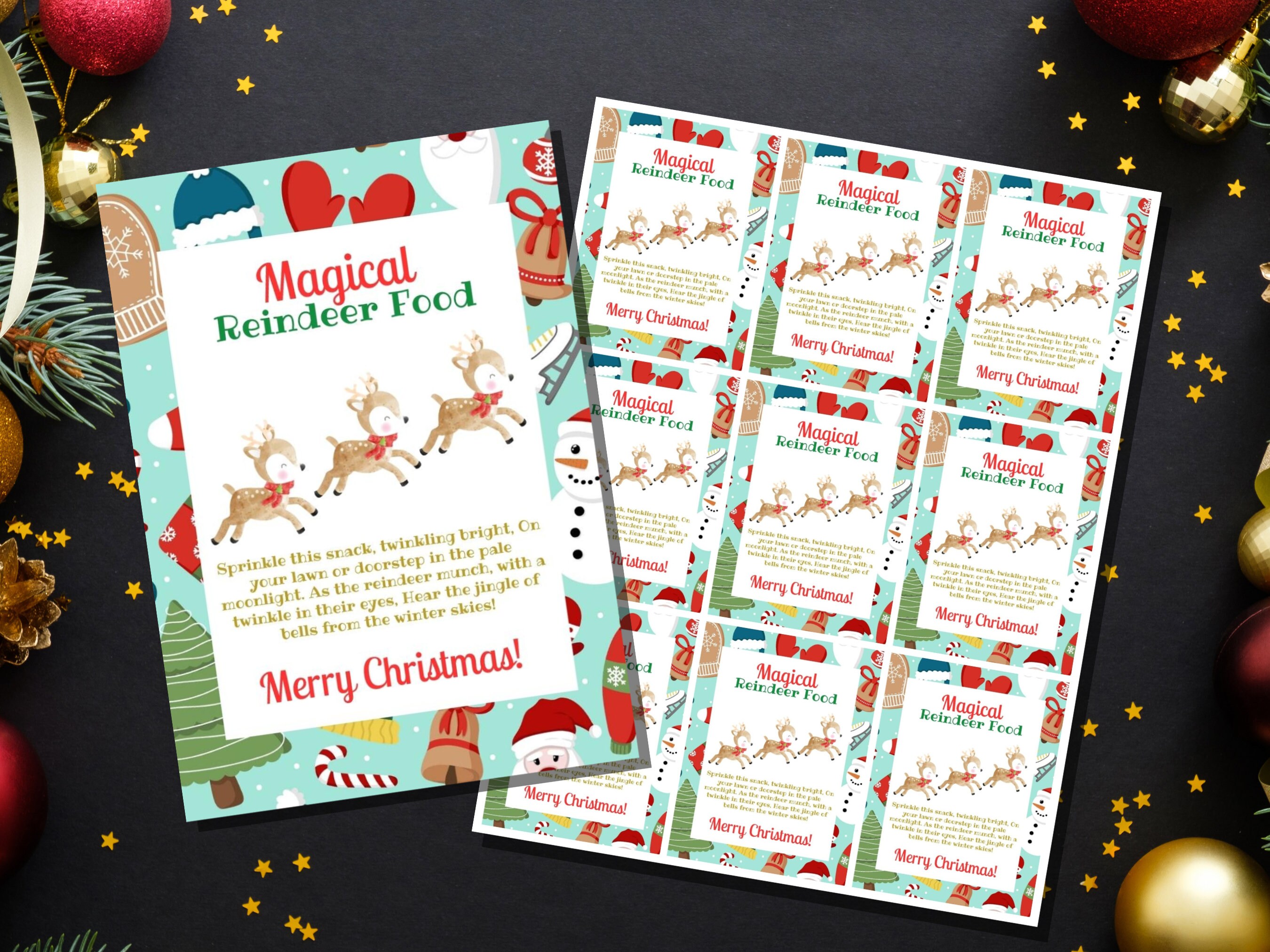 Magic Reindeer Food Tag Reindeer Food Labels Christmas Eve Tradition ...