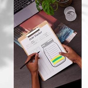 Debt Snowball Budgeting Payments Tracker - Debt Jar, Finance Expenses ...