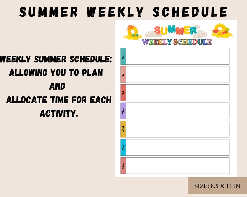 Summer Bucket List Planner Kids' Fun Activities Printable - Etsy