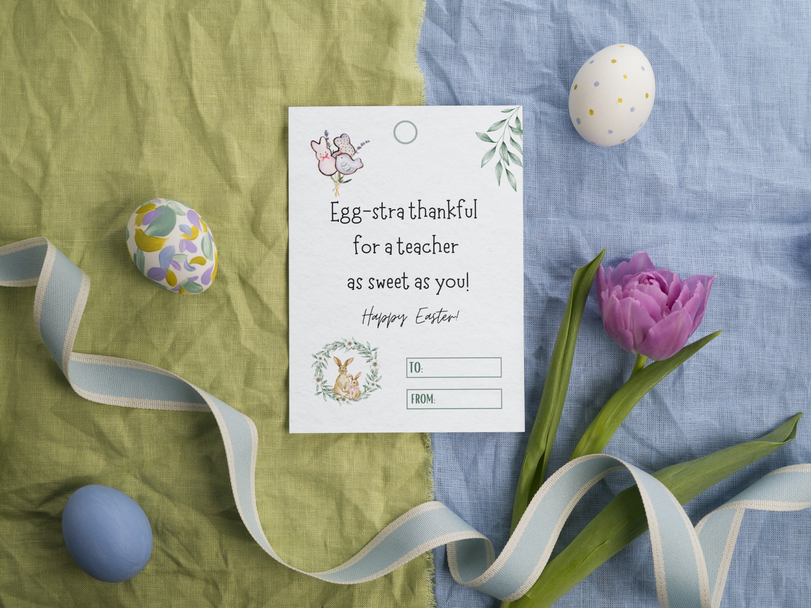 Easter Teacher Gift Tags, Bunny Favor Teacher Tags, Goodie Bag Tags ...