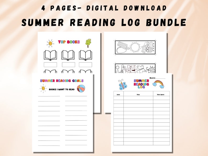 Summer Reading List Teens, Kids Reading Log Coloring Bookmarks Children ...