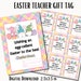 Easter Teacher Gift Tags, Bunny Favor Teacher Tags, Goodie Bag Tags ...