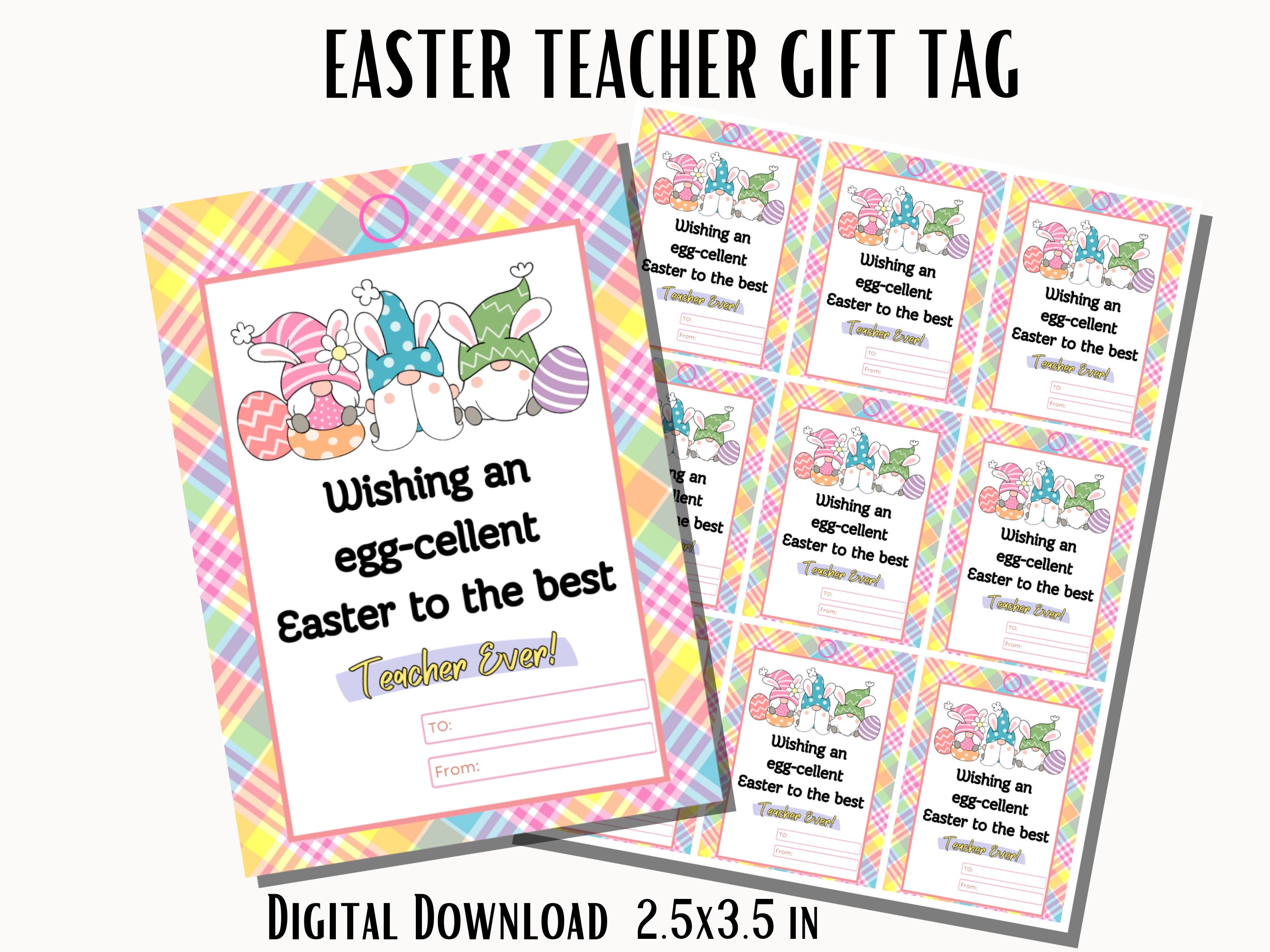 Easter Teacher Gift Tags, Bunny Favor Teacher Tags, Goodie Bag Tags ...