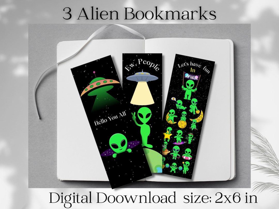 Printable Alien Bookmarks, Vibrant and Fun Design, Ideal for Book ...