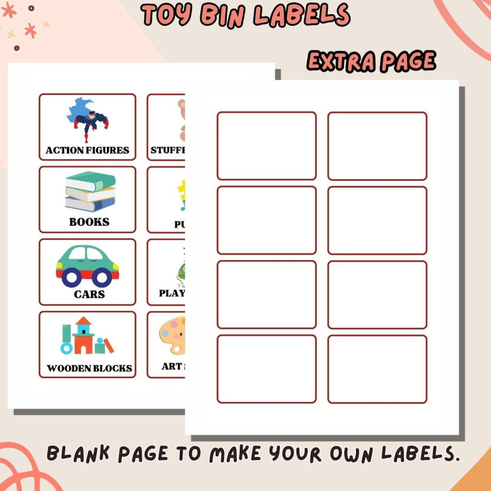 Toy Storage Bin and Organization Labels Printable Kid's Toys and Book ...