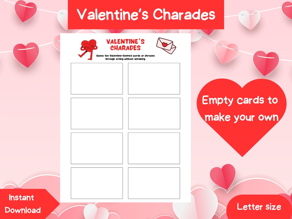Valentine's Charades Game for Kids - Fun & Educational Holiday Party ...