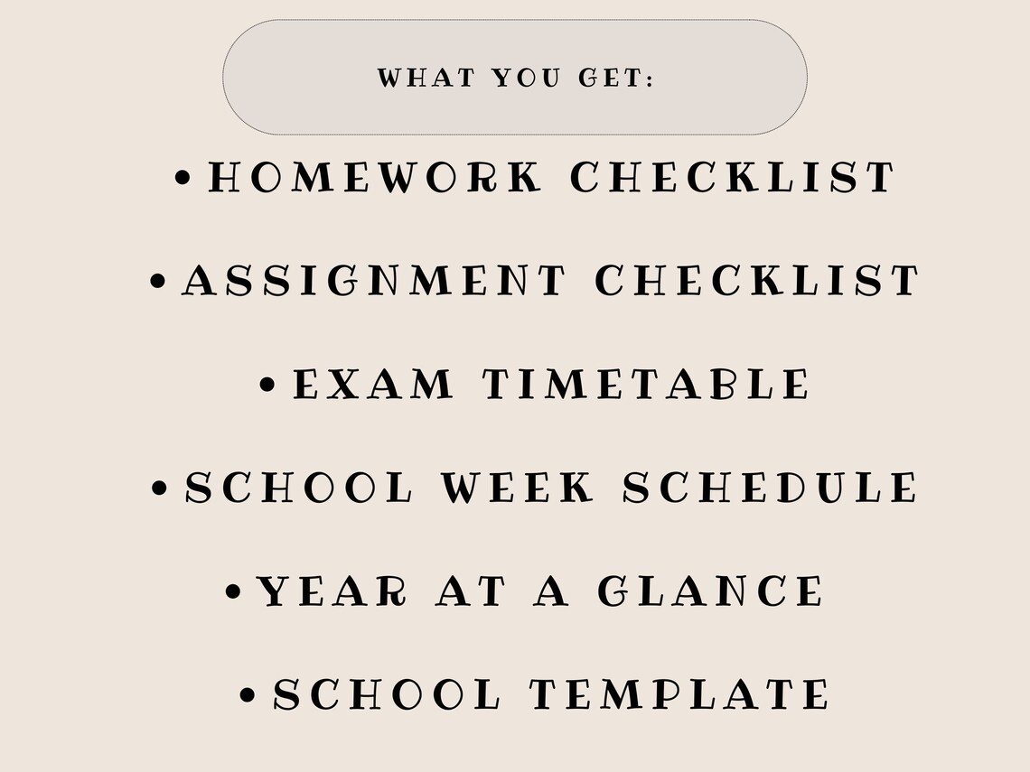 Minimalist Homework Checklist, Weekly Homeschool Planner, Assignment ...