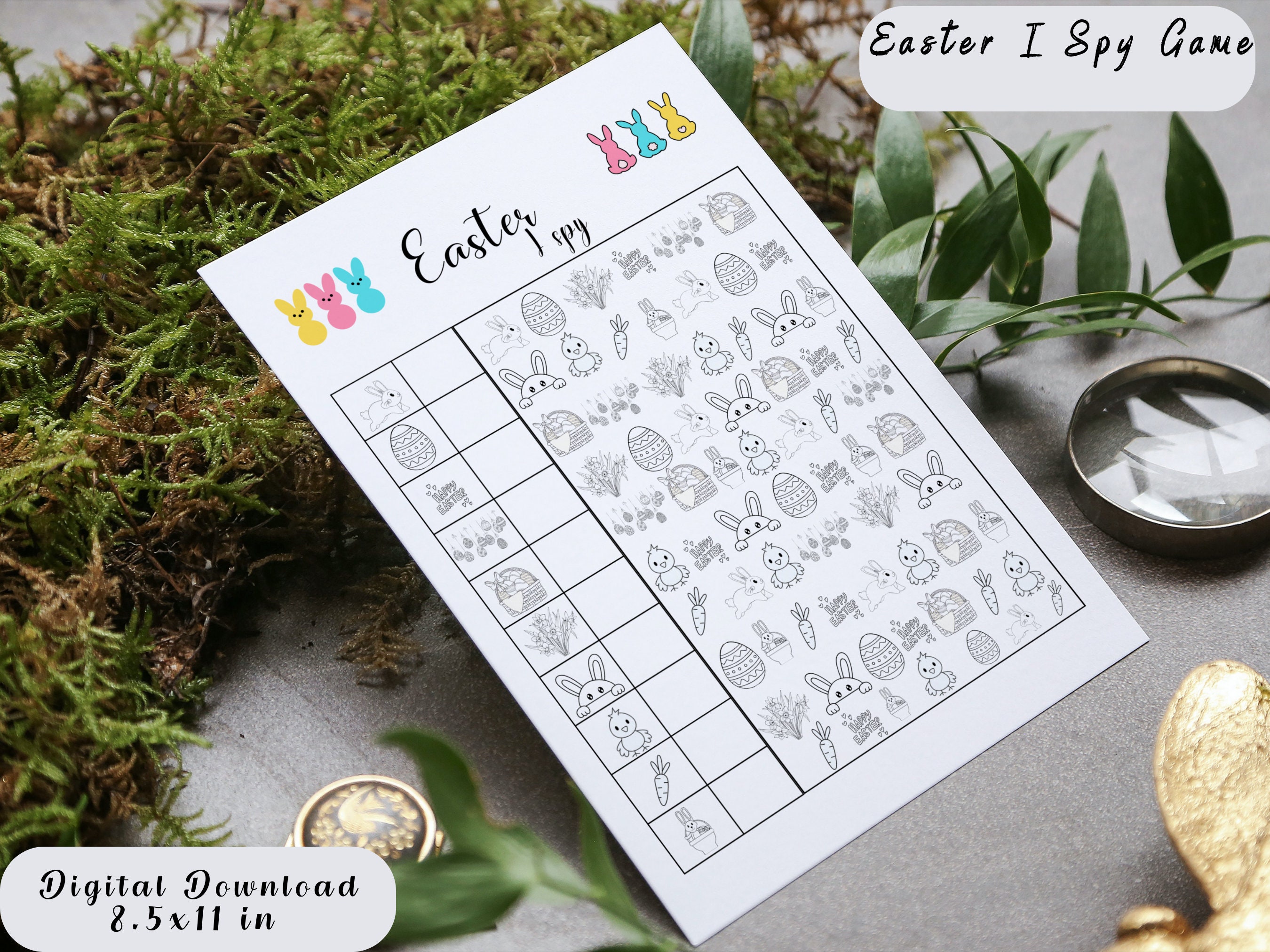 Printable I Spy Easter Activity Fun Look and Find Activity, Interactive ...