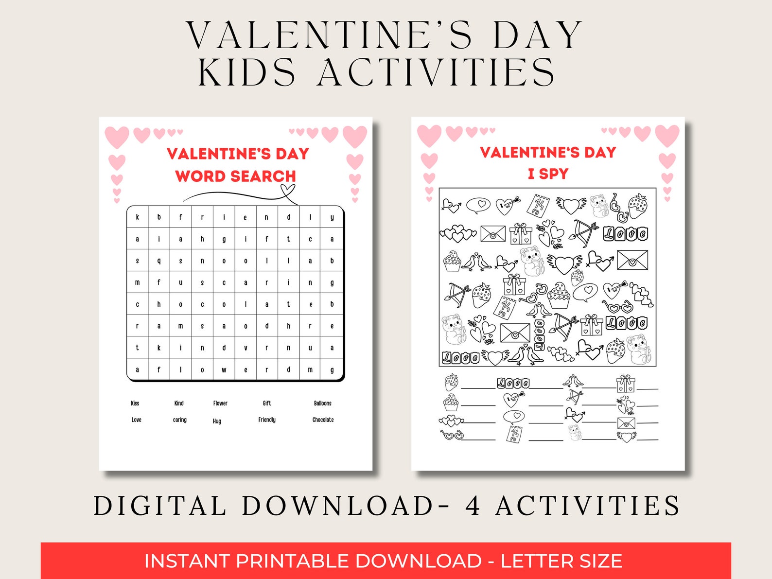 Printable Valentine's Day Activities for Kids: I Spy, Maze, Word Search ...