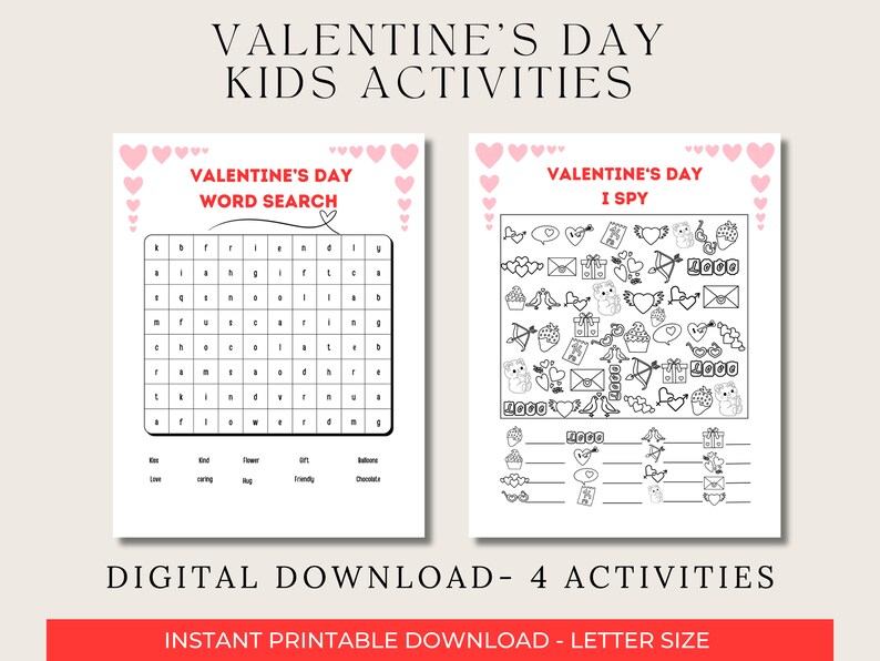 Printable Valentine's Day Activities for Kids: I Spy, Maze, Word Search ...