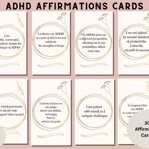 ADHD Adult Affirmation Cards Printable Affirmation Cards for Self ...