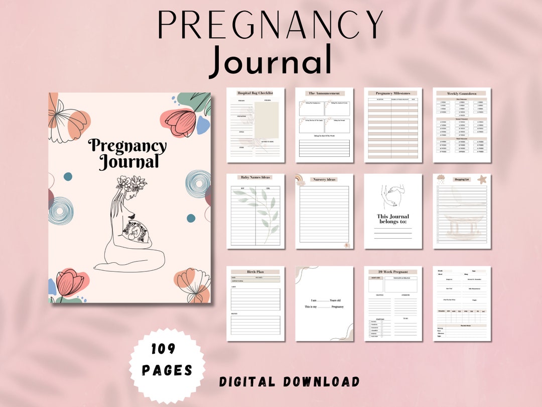 Pregnancy Journal Planner for Moms, Weekly Tracker Gift for Expecting ...