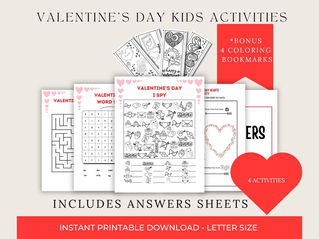 Printable Valentine's Day Activities for Kids: I Spy, Maze, Word Search ...