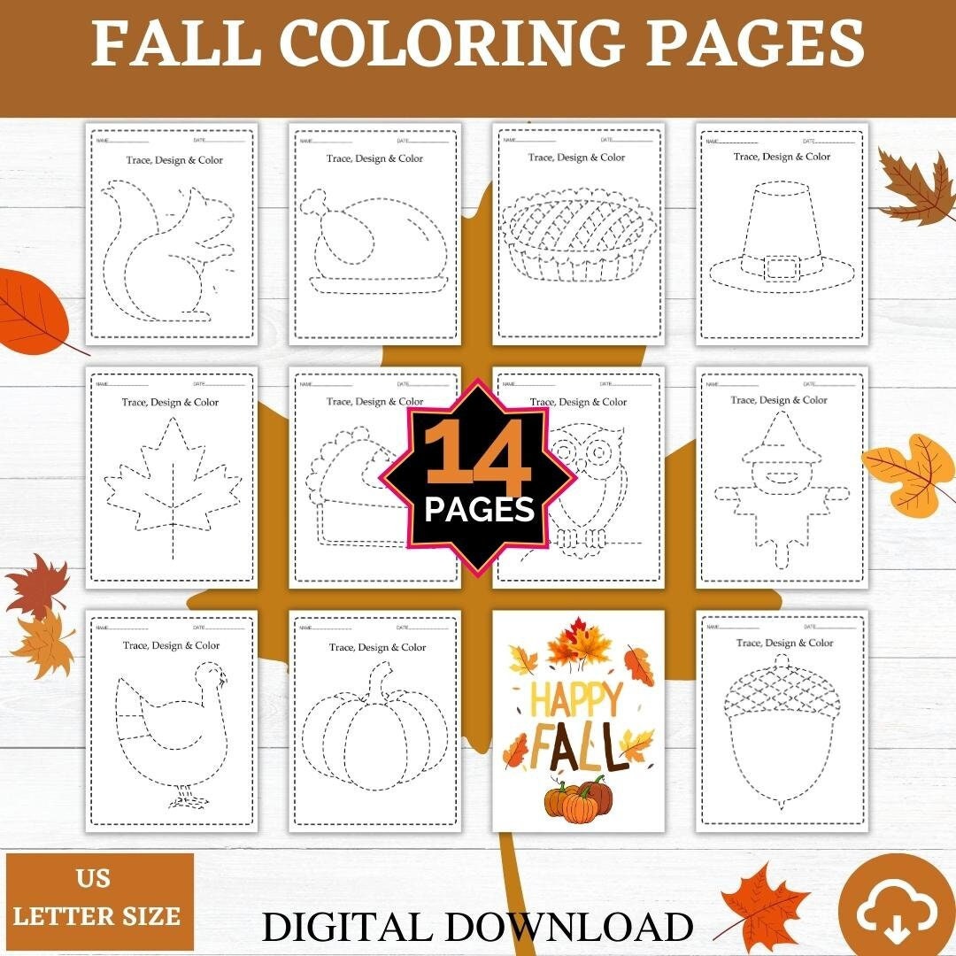 Fall Coloring Pages Thanksgiving Favor Party Activity School Coloring ...
