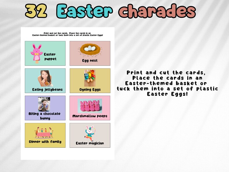 Easter Charades for Kids and Adults Printable Family Game for ...