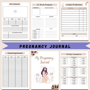 Printable Pregnancy Journal Planner for Moms Digital Download Weekly ...