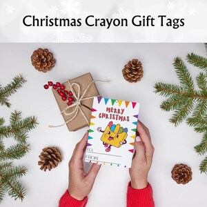 Christmas Crayons Gift Tag Holiday Class Gift From Teacher to Students ...