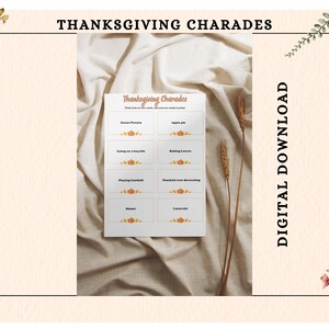Thanksgiving Family Fun Charades Game, Printable Pictionary Trivia, Act ...