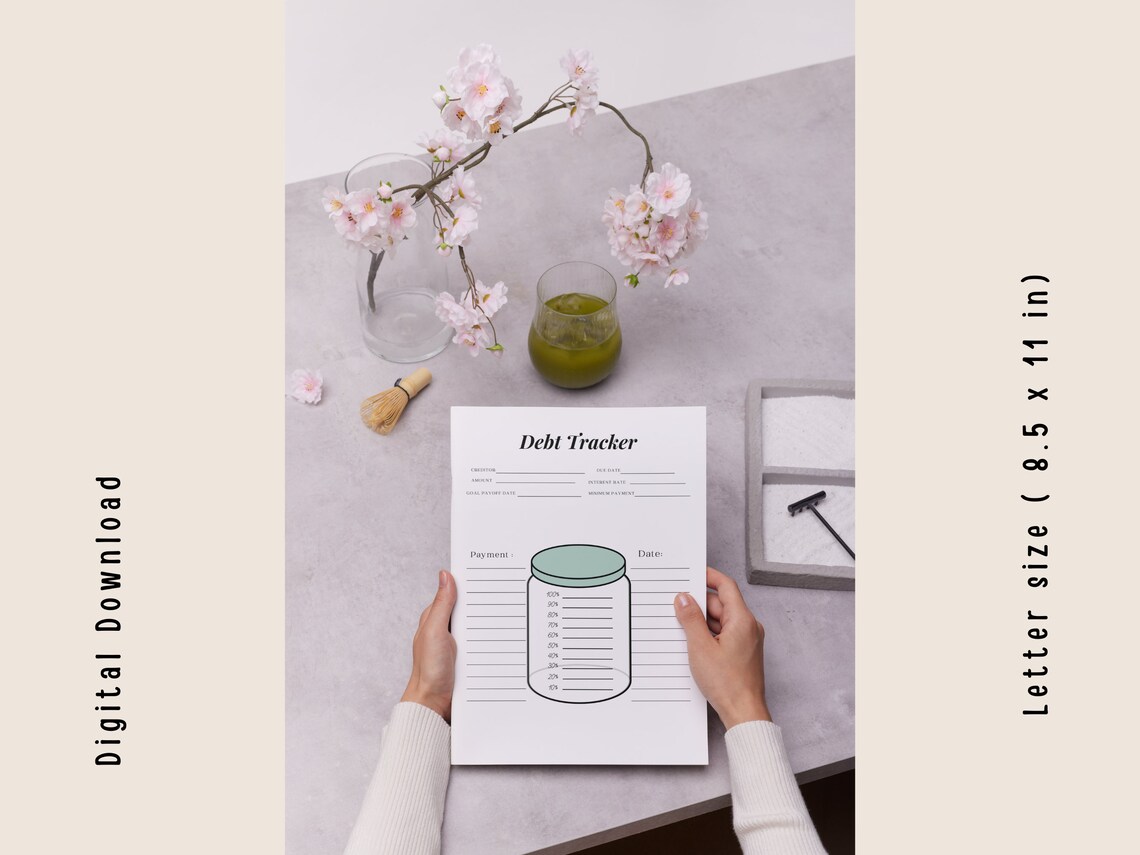 Debt Snowball Budgeting Payments Tracker - Debt Jar, Finance Expenses ...