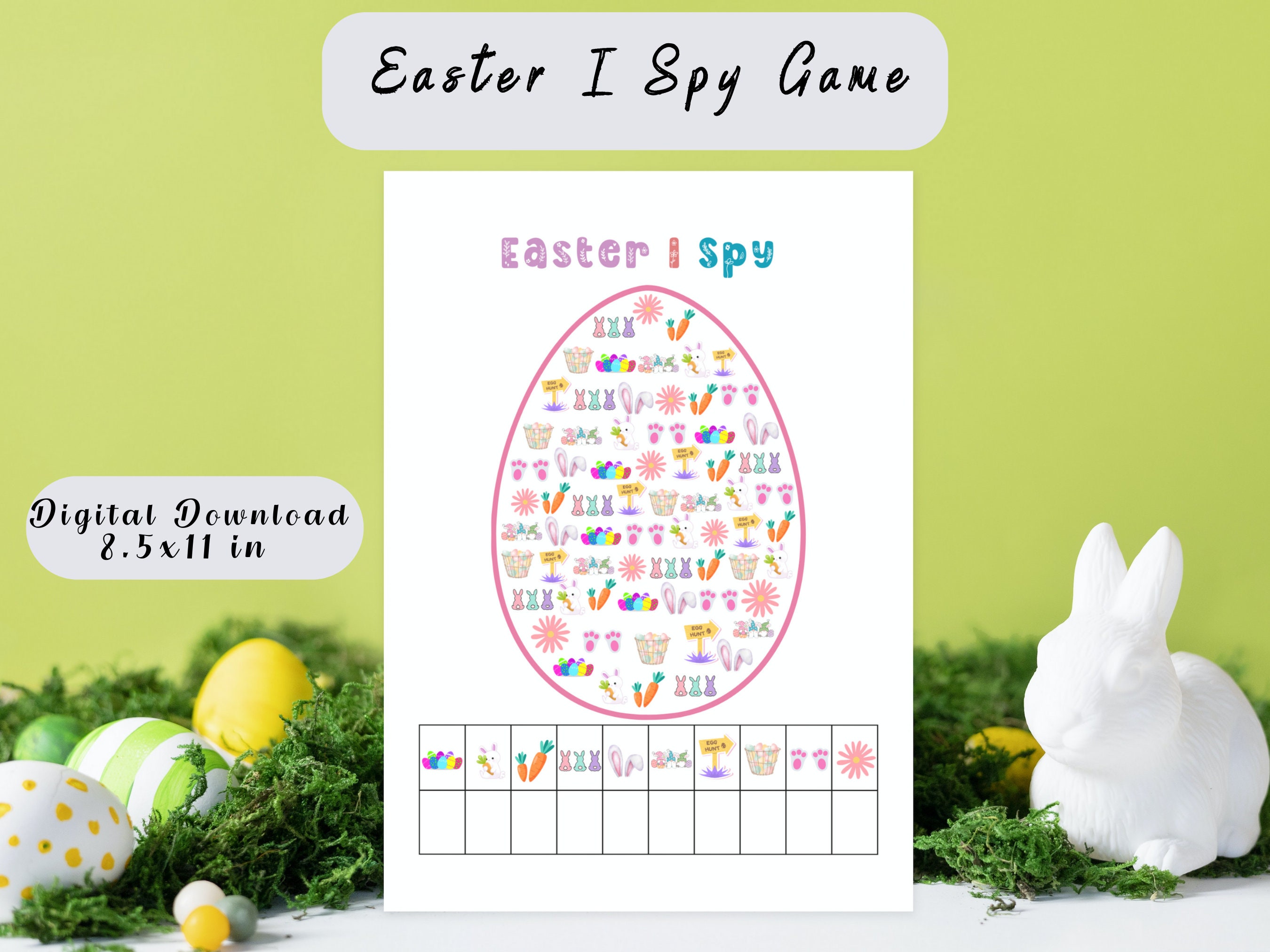 Printable I Spy Easter Activity Fun Look and Find Activity, Interactive ...