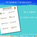 Summer Charades Printable Game for Kids and Adults Indoor Family Fun ...