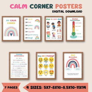 Calm Down Corner Posters Grounding Classroom Calming Technique - Etsy