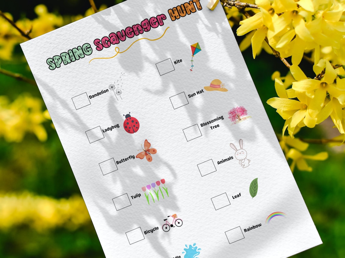 Spring Scavenger Hunt Printable, Nature-easter Scavenger Hunt Kids ...