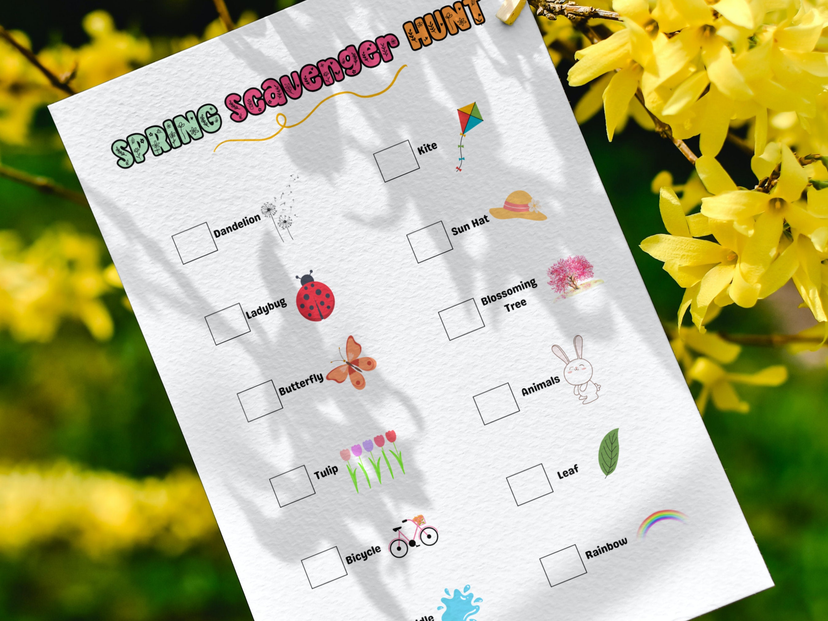 Spring Scavenger Hunt Printable, Nature-easter Scavenger Hunt Kids ...