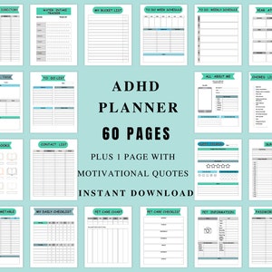 ADHD Planner for Kids Printable School Planner & Organizer/ Teens ADHD ...