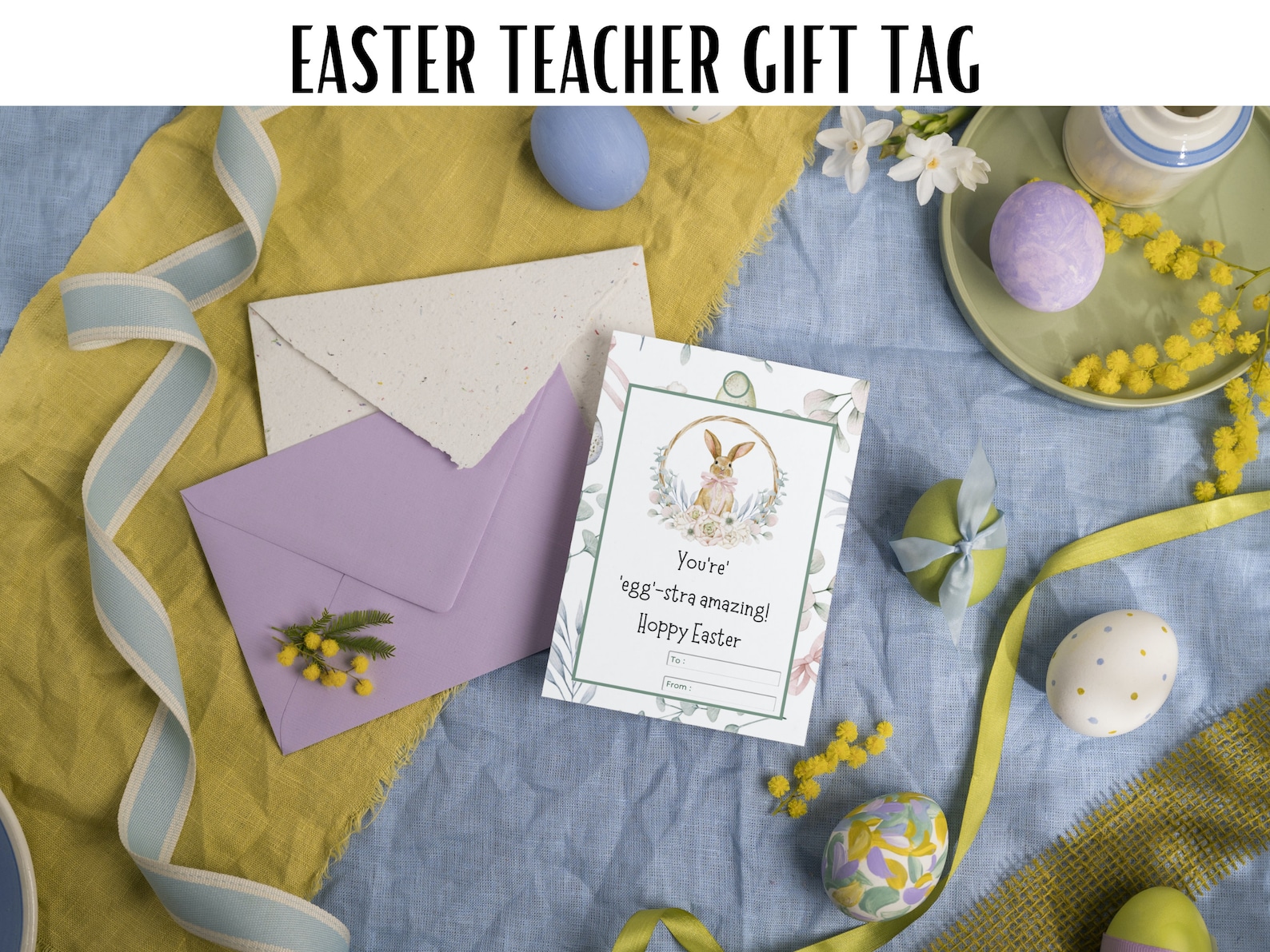 Easter Teacher Gift Tags, Bunny Favor Teacher Tags, Goodie Bag Tags ...
