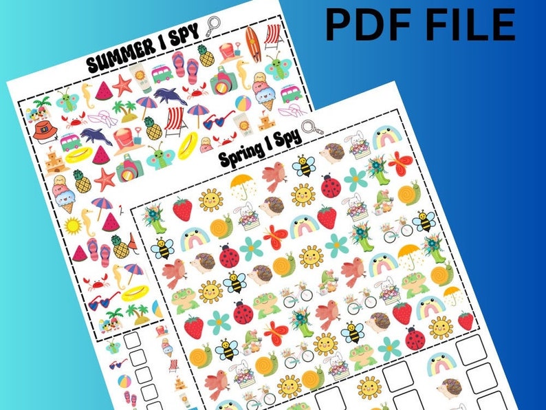 I Spy Printable Games Kids Road Trip Activity Spring Summer I - Etsy