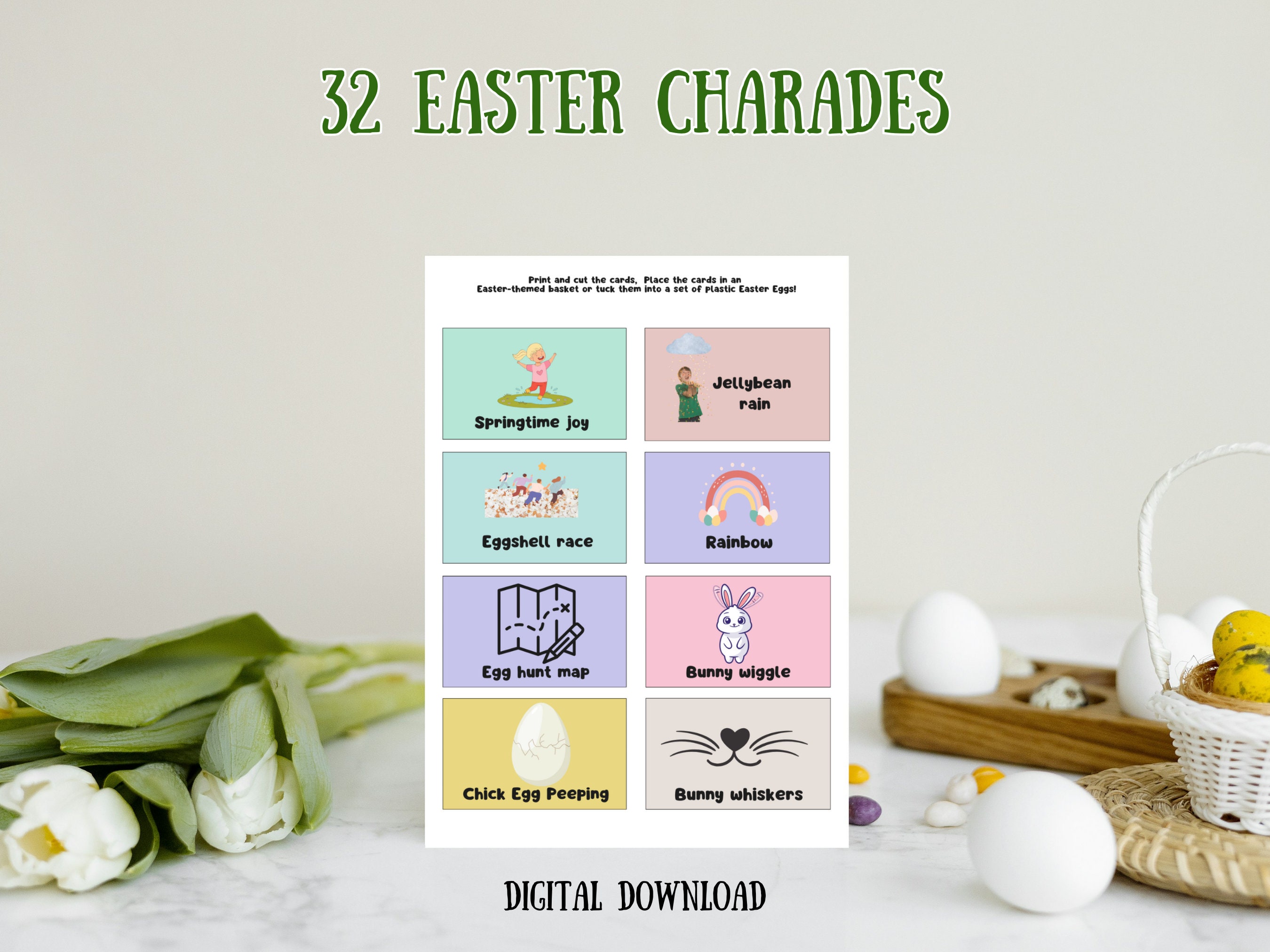 Easter Charades for Kids and Adults - Printable Family Game for ...