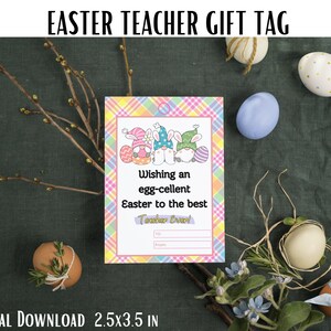Easter Teacher Gift Tags, Bunny Favor Teacher Tags, Goodie Bag Tags ...