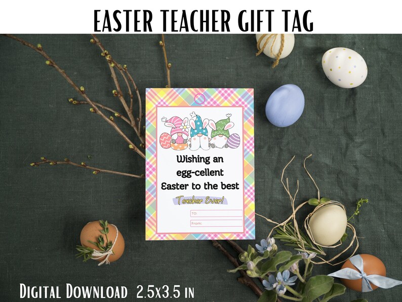Easter Teacher Gift Tags, Bunny Favor Teacher Tags, Goodie Bag Tags ...