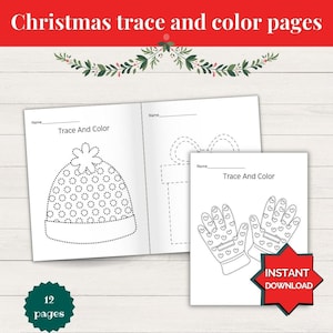 Christmas Tracing Practice Worksheets for Preschoolers and Handwriting ...