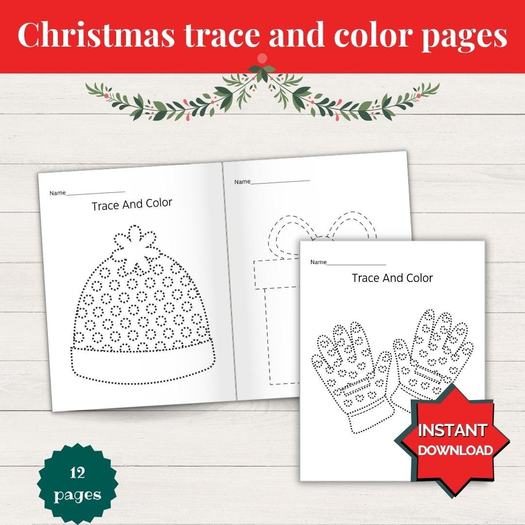 Christmas Tracing Practice Worksheets for Preschoolers and Handwriting ...