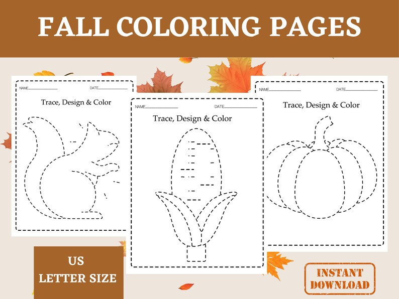 Fall Coloring Pages Thanksgiving Favor Party Activity School Coloring ...
