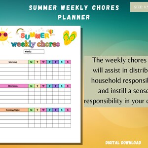 Summer Bucket List Planner Kids' Fun Activities Printable Weekly Summer ...