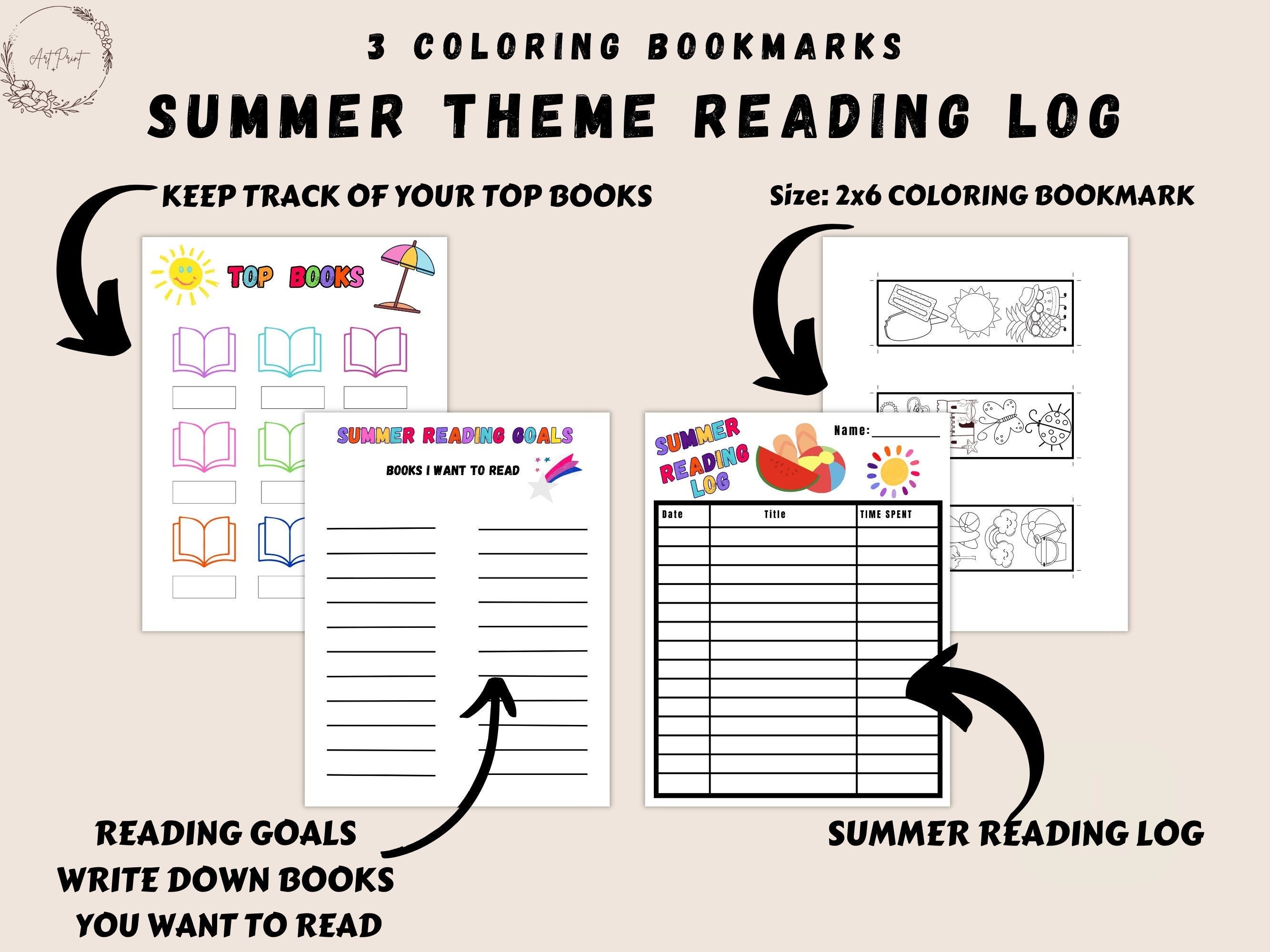 Summer Reading List Teens Kids Reading Log Coloring Bookmarks - Etsy