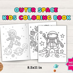 Space-themed Coloring Pages Space Planets Coloring Book Summer Activity ...