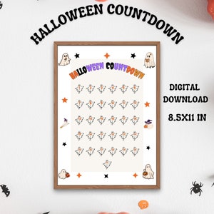 Halloween Countdown Printable, Halloween Advent Calendar Gift, Fall ...