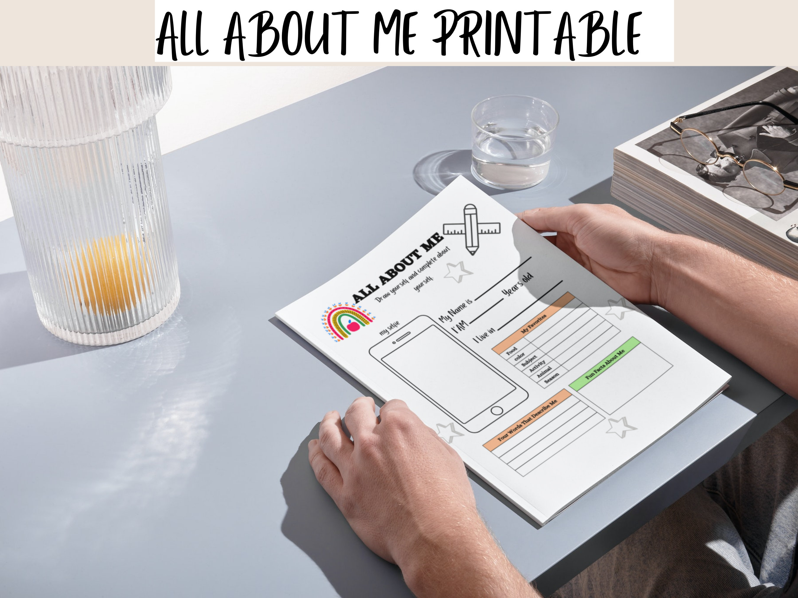 Back to School All About Me Student Worksheet First Day of School About ...