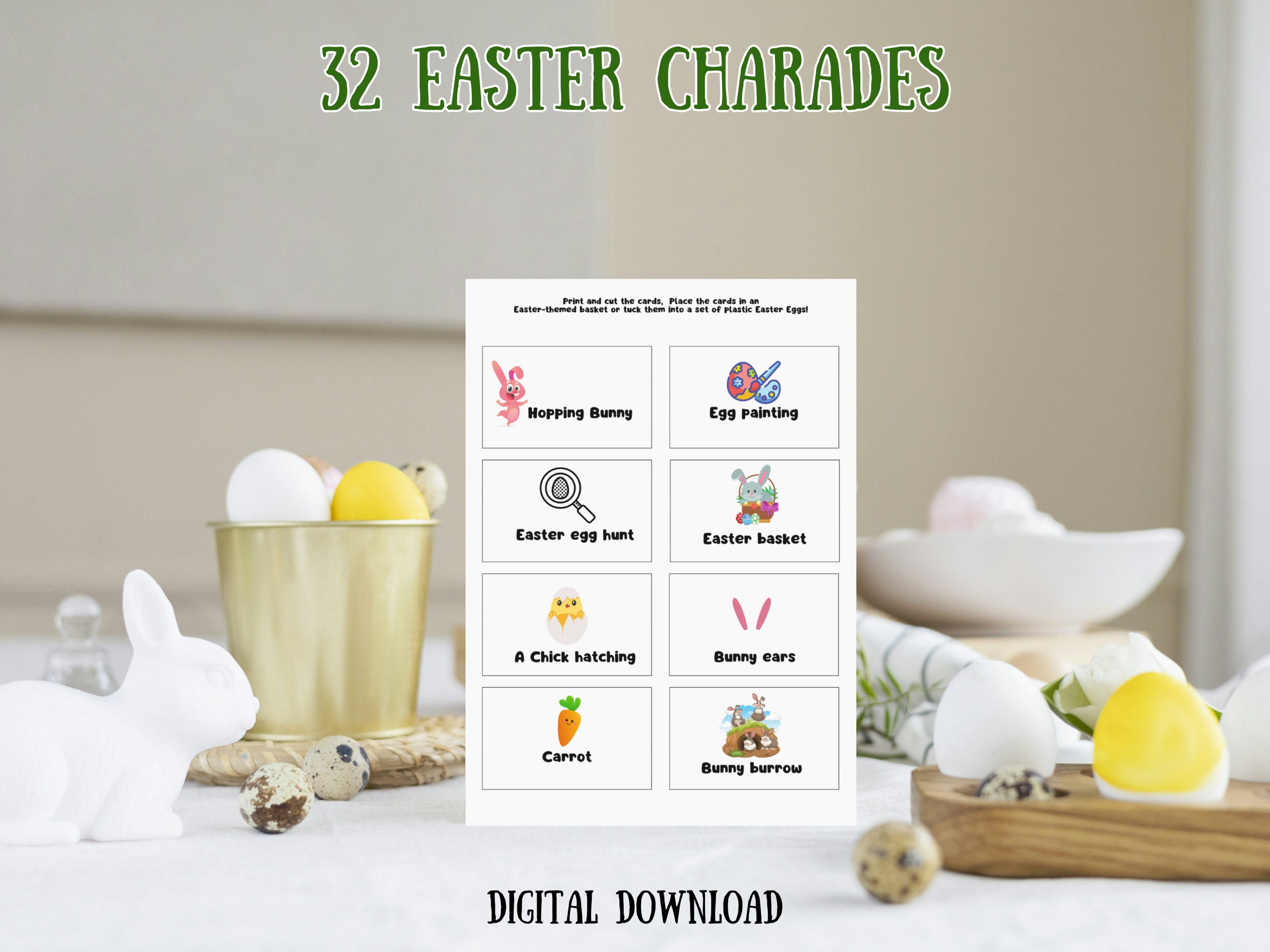 Easter Charades for Kids and Adults Printable Family Game for ...
