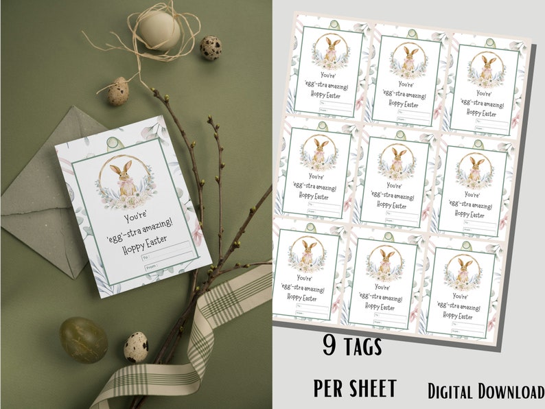 Easter Teacher Gift Tags, Bunny Favor Teacher Tags, Goodie Bag Tags ...