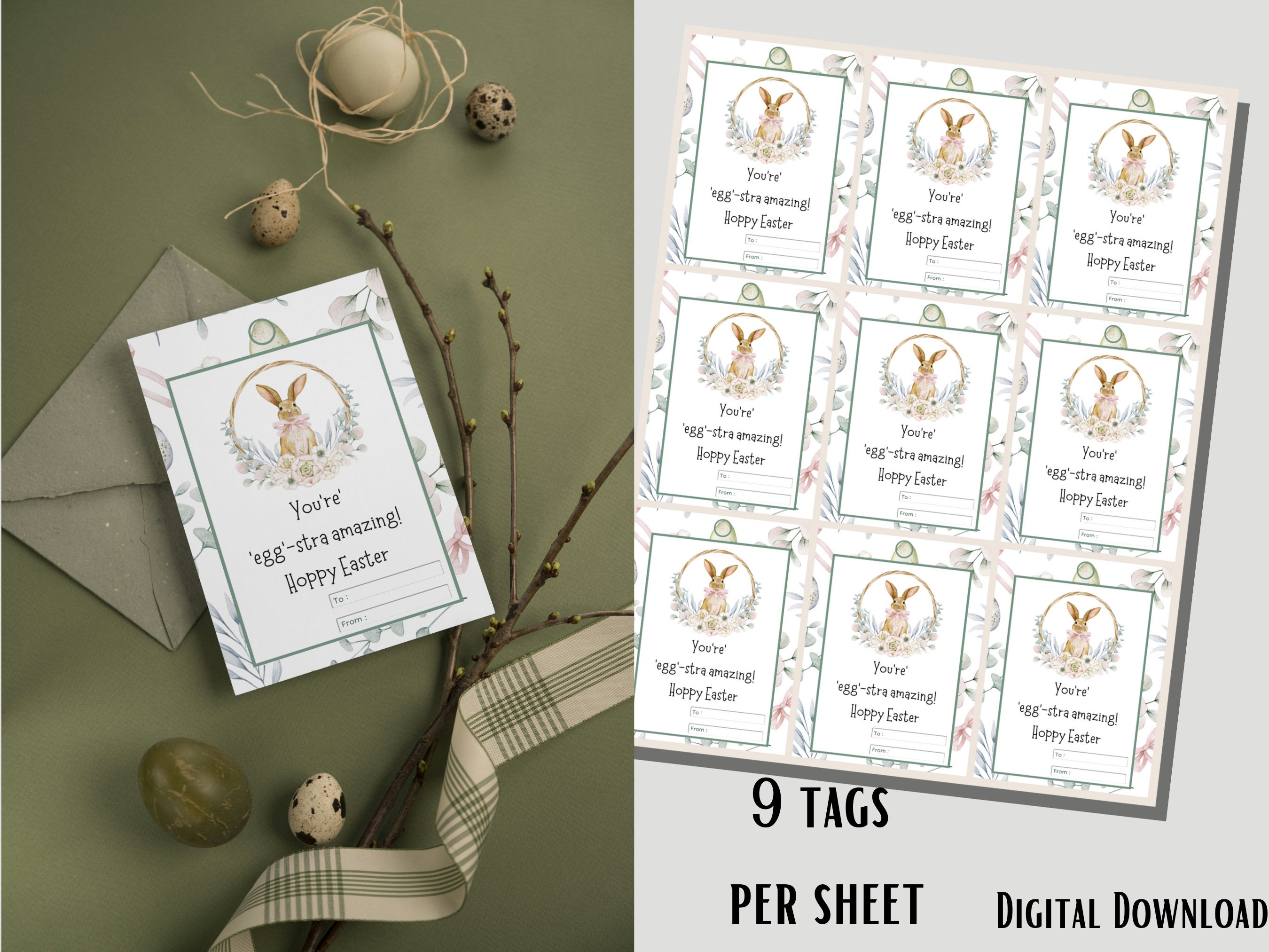 Easter Teacher Gift Tags, Bunny Favor Teacher Tags, Goodie Bag Tags ...