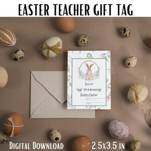 Easter Teacher Gift Tags, Bunny Favor Teacher Tags, Goodie Bag Tags ...