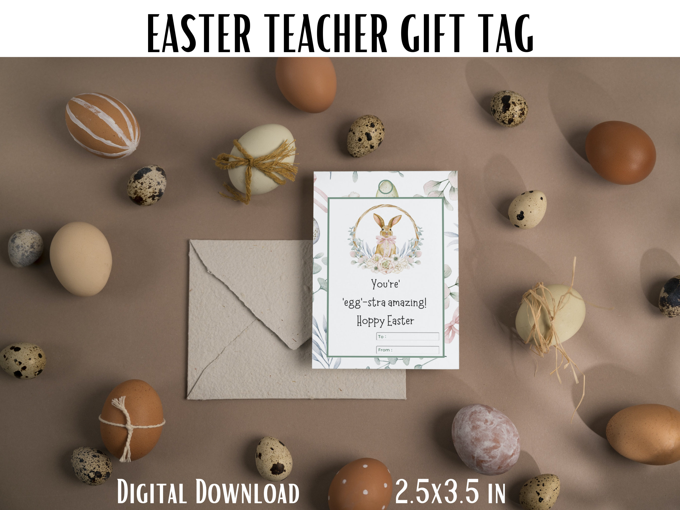 Easter Teacher Gift Tags, Bunny Favor Teacher Tags, Goodie Bag Tags ...